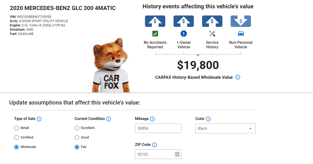 UPDATED: Carfax REPORT PRICES