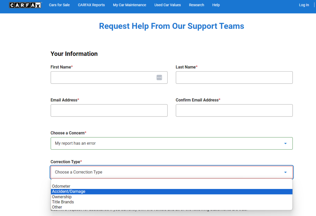 How to remove an accident from Carfax?