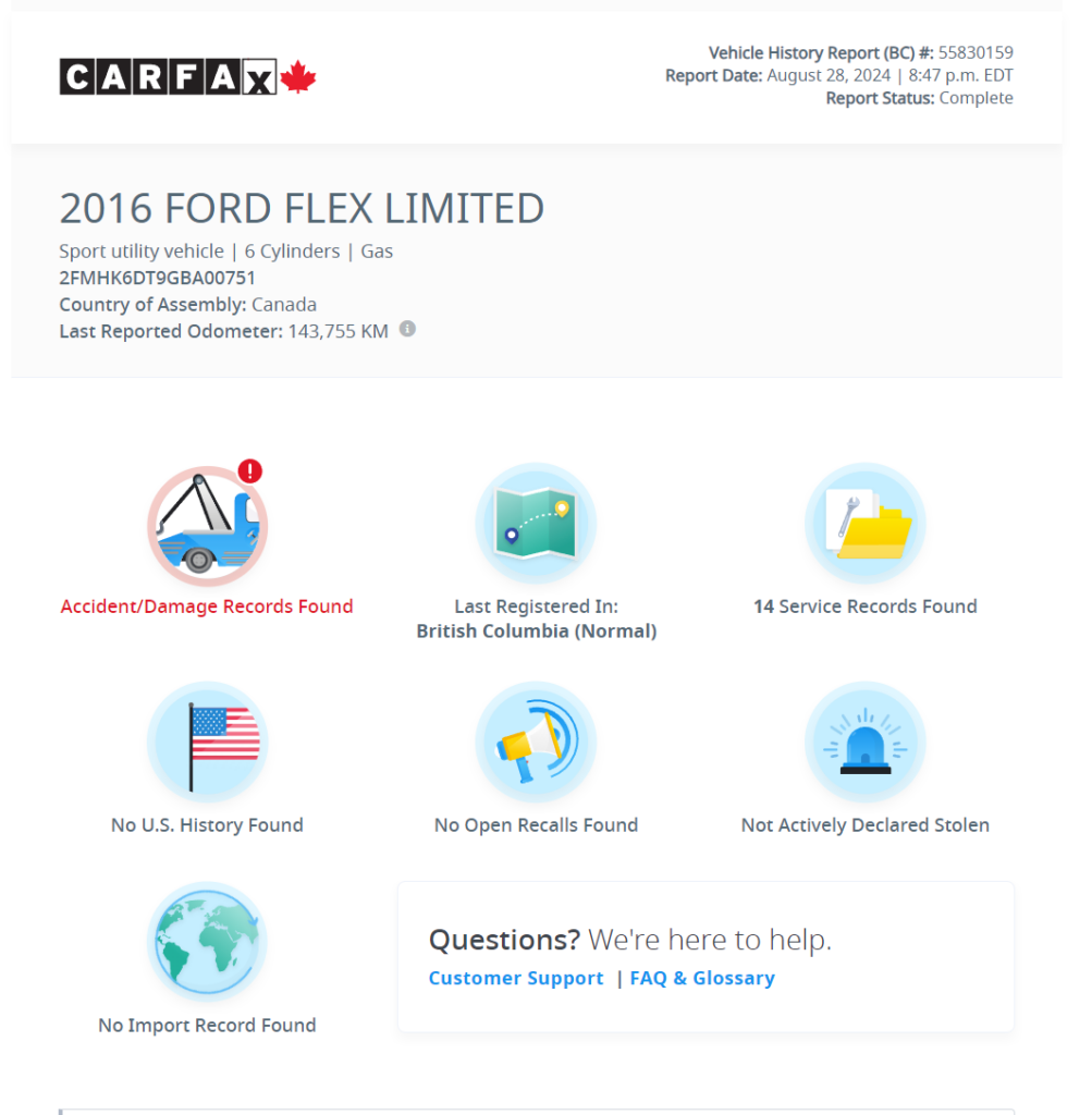 CARFAX CANADA + CANADA LIEN CHECK